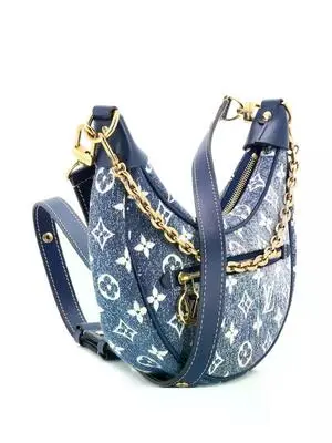 LOUIS VUITTON Loop Handbag Monogram Jacquard Denim Hobo