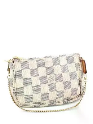 LOUIS VUITTON Damier Pochette Accessoires Mini Clutch - White