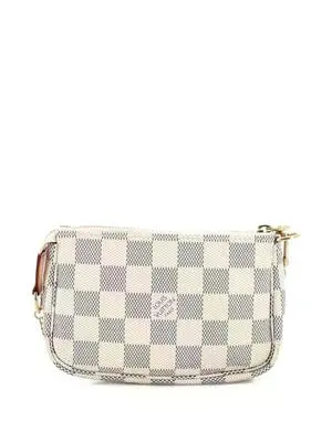 LOUIS VUITTON Damier Pochette Accessoires Mini Clutch - White