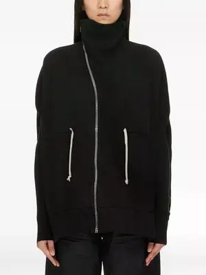 Rick Owens Zip-up Funnel-neck Sweater - Black