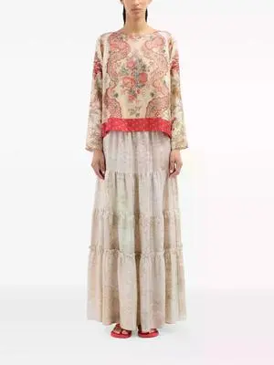 PIERRE-LOUIS MASCIA Floral Tapestry Print Longsleeve Shirt - Neutrals