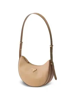 Prada Arqué Leather Shoulder Bag - Neutrals
