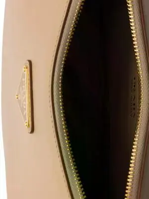Prada Arqué Leather Shoulder Bag - Neutrals