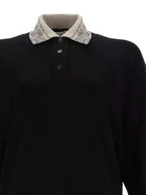 Brunello Cucinelli Buttoned Embellished Polo Shirt