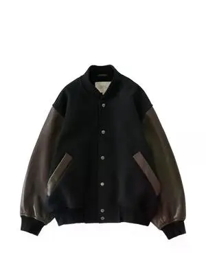 Studio Nicholson Alph Leather-sleeve Bomber Jacket