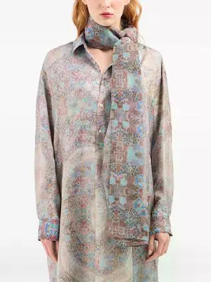 PIERRE-LOUIS MASCIA Hawnbci Patterned Scarf - Neutrals