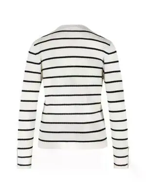 Max Mara Striped V-neck Cardigan - White