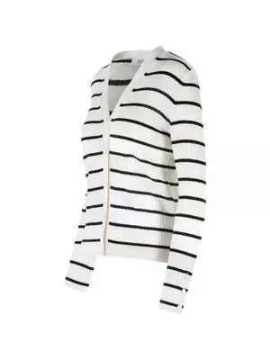 Max Mara Striped V-neck Cardigan - White