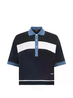 MOORER Striped Polo Shirt - Blue