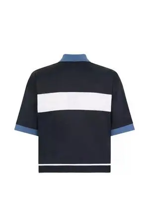 MOORER Striped Polo Shirt - Blue