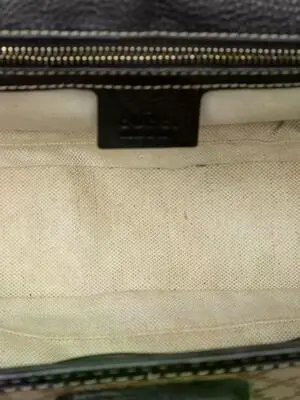 Gucci Medium Diamante Canvas Bamboo Satchel
