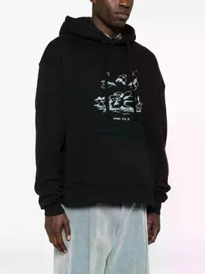BONSAI Graphic-print Hoodie - Black