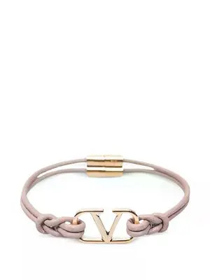Valentino Garavani Braided Bracelet With V-logo Detail - Gold