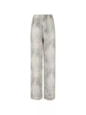 Federica Tosi Snake-print Wide Leg Trousers - Neutrals