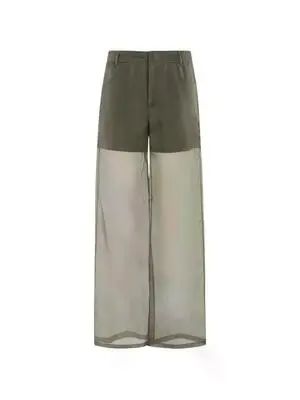 Federica Tosi Sheer Wide Leg Trousers - Green