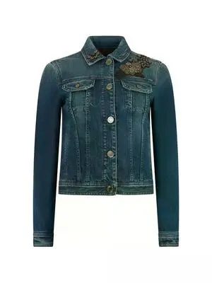 MOORER Beaded Flap-pocket Denim Jacket