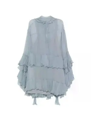 Chloé Ruffled Mini Dress - Blue