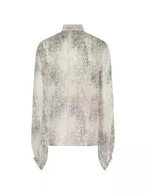 Federica Tosi Snake-print Tie-neck Blouse