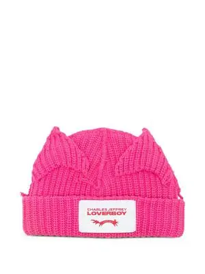 CHARLES JEFFREY Ears Beanie Hat - Pink