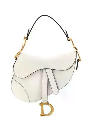 Dior Saddle Handbag Leather Mini Shoulder Bag - White