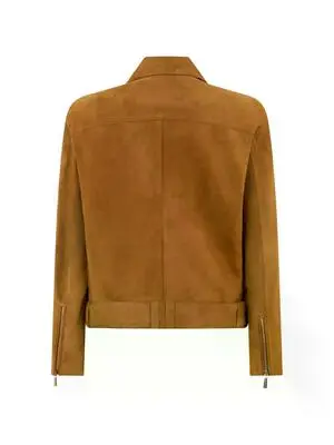 MOORER Belted Suede Jacket