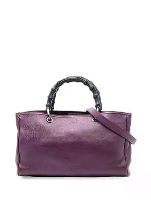 Gucci 2016-2025 Medium Bamboo Shopper Satchel - Purple