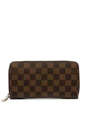 LOUIS VUITTON 2014 Damier Ebene Zippy Wallet Long Wallets - Brown