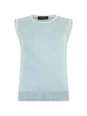 MOORER Striped Trim Vest