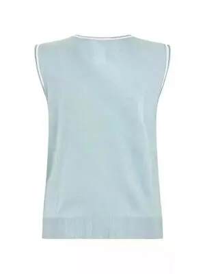 MOORER Striped Trim Vest