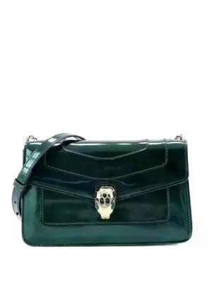 BVLGARI Serpenti Forever Metallic Leather Small Shoulder Bag