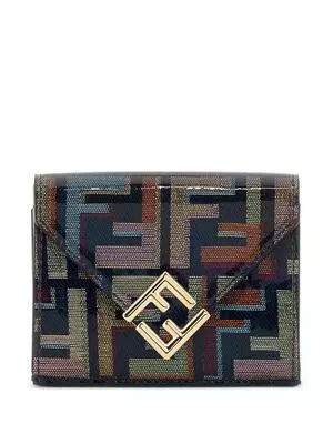 Fendi Diamonds Printed Ff Wallet - Blue
