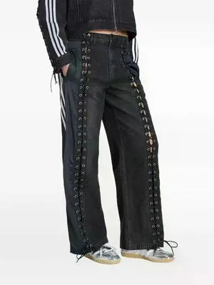 Adidas Lace-up Trousers With Striped Detail