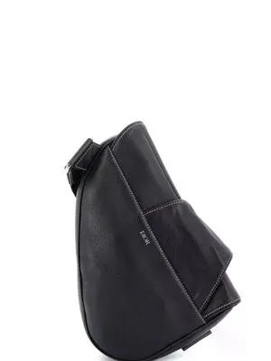 Dior Kaws Saddle Leather Applique Crossbody Bag - Black