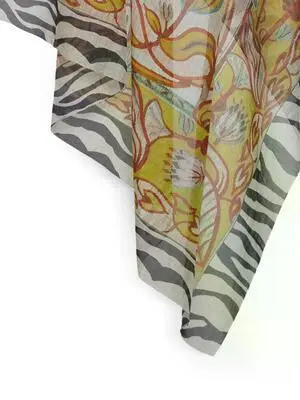 PIERRE-LOUIS MASCIA Hawnbci Zebra-pattern-trim Scarf - Neutrals
