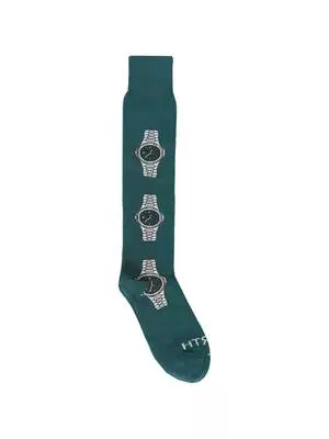 MC2 SAINT BARTH Watch Graphic Crew Socks - Green