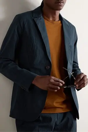 Mr P. Cotton-blend Seersucker Suit Jacket