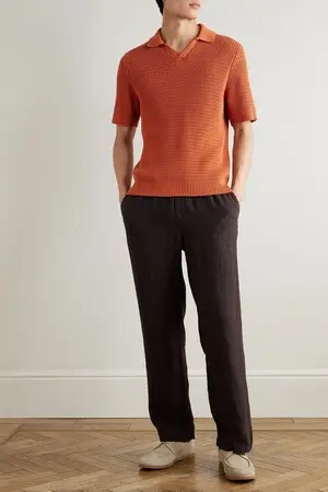 Mr P. Openknit Cotton Polo Shirt