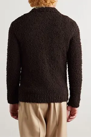 Mr P. Boucléknit Merino Woolblend Polo Shirt