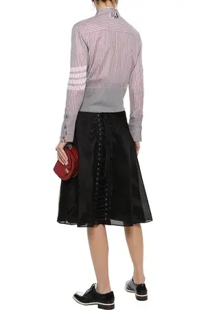 Thom Browne Flared Lace-up Tulle Skirt