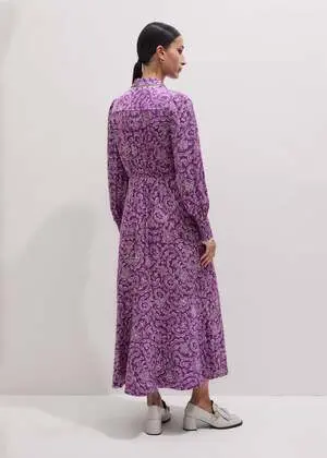 ME+EM Fit & Flare Entangled Lace Print Maxi Dress /green