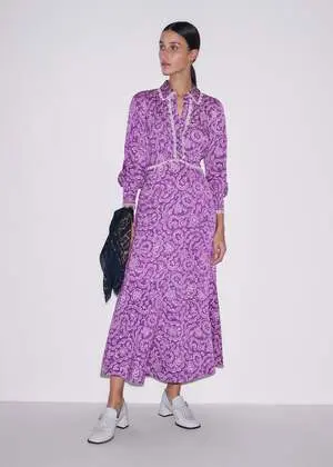 ME+EM Fit & Flare Entangled Lace Print Maxi Dress /green