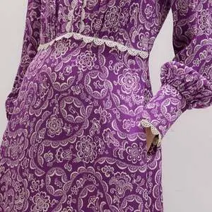 ME+EM Fit & Flare Entangled Lace Print Maxi Dress /green