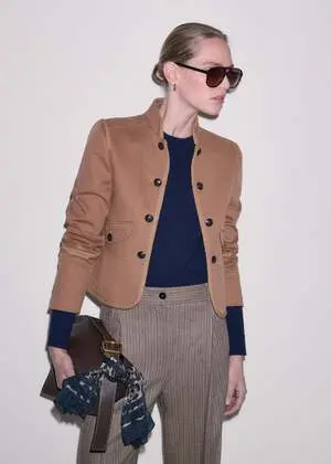 ME+EM Slim Military Jacket - Light Walnut Brown