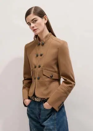 ME+EM Slim Military Jacket - Light Walnut Brown