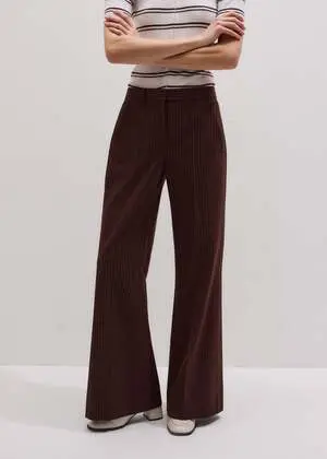 Mocha Brown Pinstripe Pants