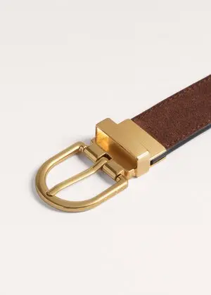 ME+EM Round Buckle Reversible Belt - Chestnut/black