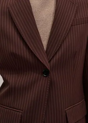 ME+EM Sharp Shoulder Blazer - Cinnamon Brown
