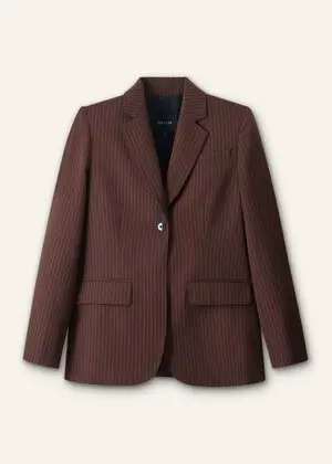 ME+EM Sharp Shoulder Blazer - Cinnamon Brown