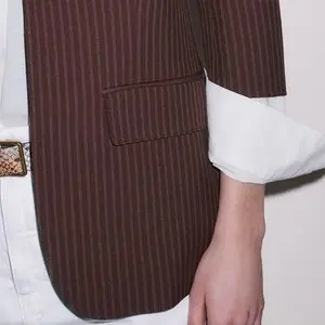 ME+EM Sharp Shoulder Blazer - Cinnamon Brown