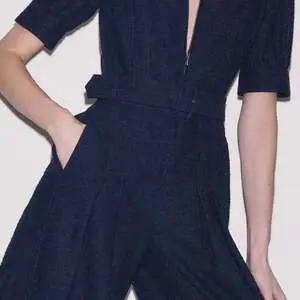 ME+EM Wide-leg Jumpsuit With Belt - Navy